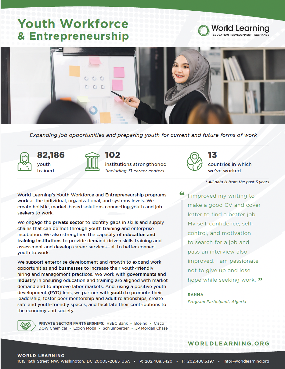 Youth Workforce and Entrepreneurship - World Learning